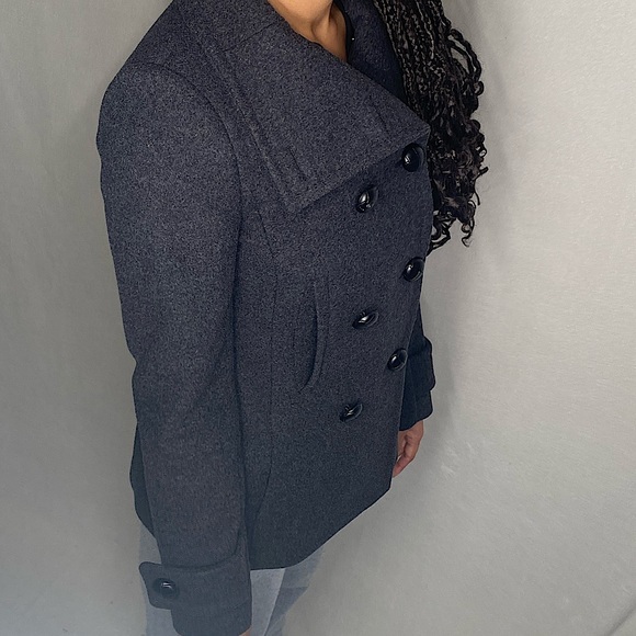 Aritzia | Jackets & Coats | Talula Babaton Grey Double Breasted Peacoat ...